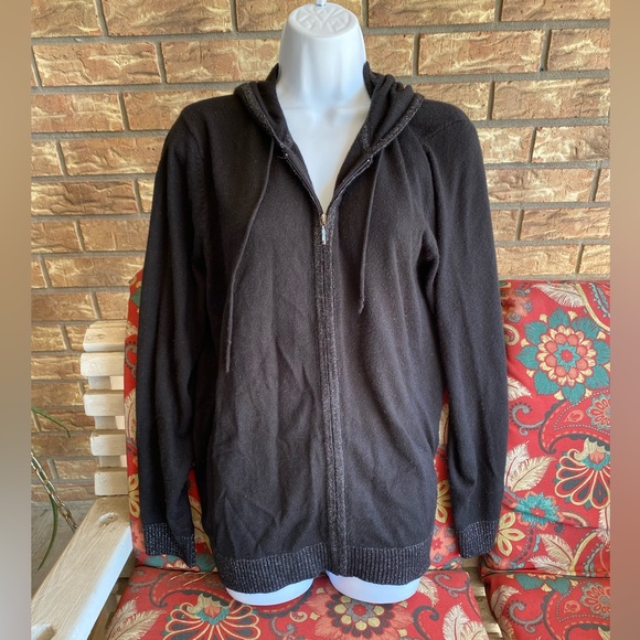 Allison Daley | Sweaters | Allison Daley Zip Sweater With Hood Sz M ...